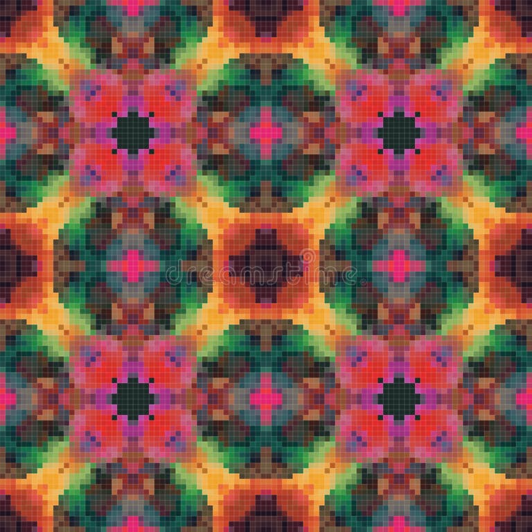 Geometric Mosaic Seamless Pattern Design, Repeat Textile Design ...