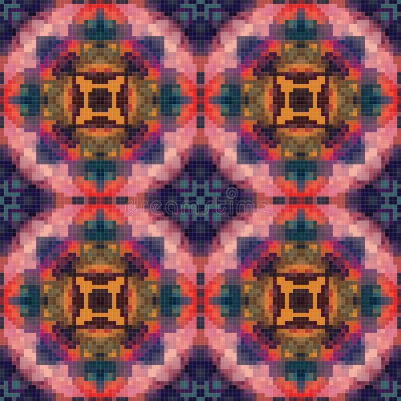 Geometric Mosaic Seamless Pattern Design, Repeat Textile Design ...