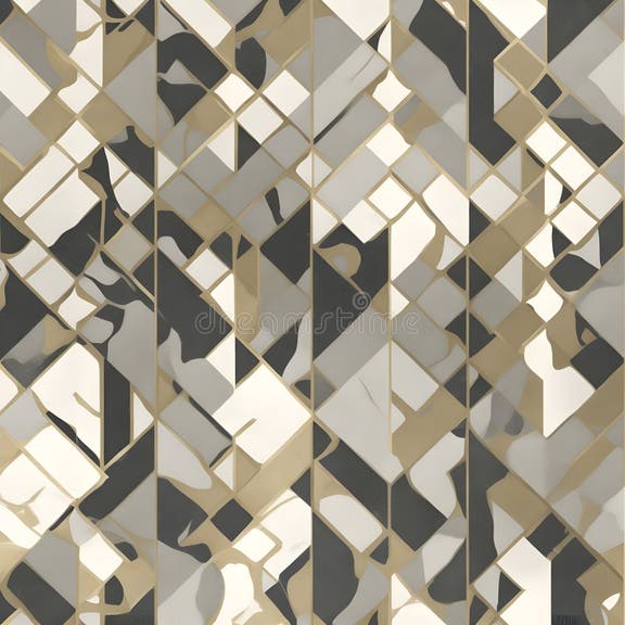 Geometric Mosaic Tile with Marble Texture Seamless Pattern, Generated ...