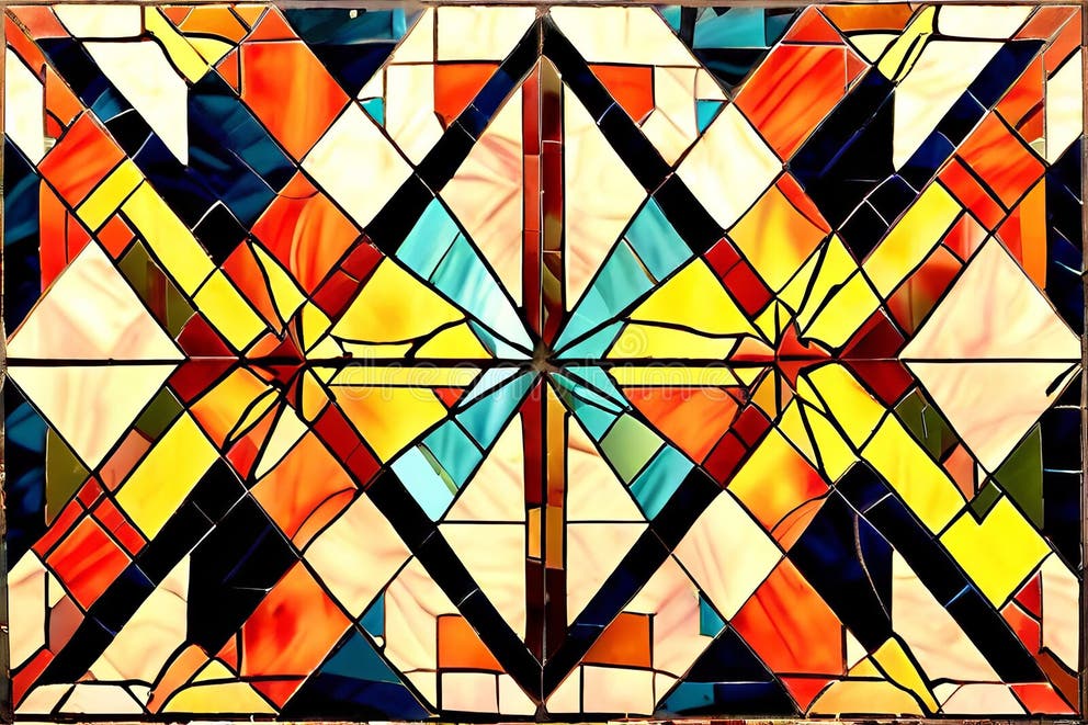 Geometric Mosaic a Mosaic Tile Pattern with a Geometric Design Stock ...