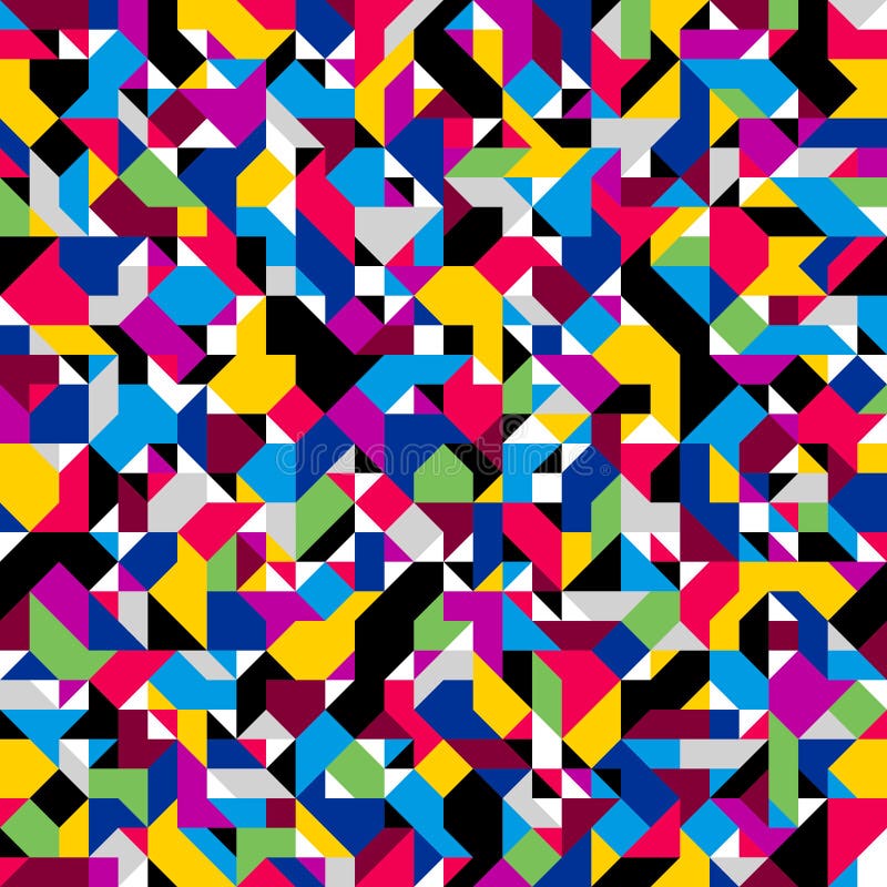 Chaotic Abstract Colorful Grid Concept on Dark Background . Futuristic ...