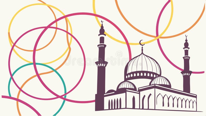 Geometric Mosque Design with Circular Patterns Vector Design Generative ...