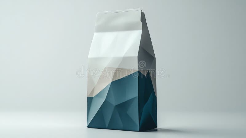 Geometric Mountain Design on a Paper Bag Packaging with Clean Backdrop ...