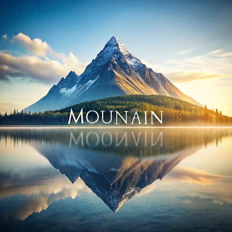 Geometric Mountain and Lake Reflection Stock Illustration ...