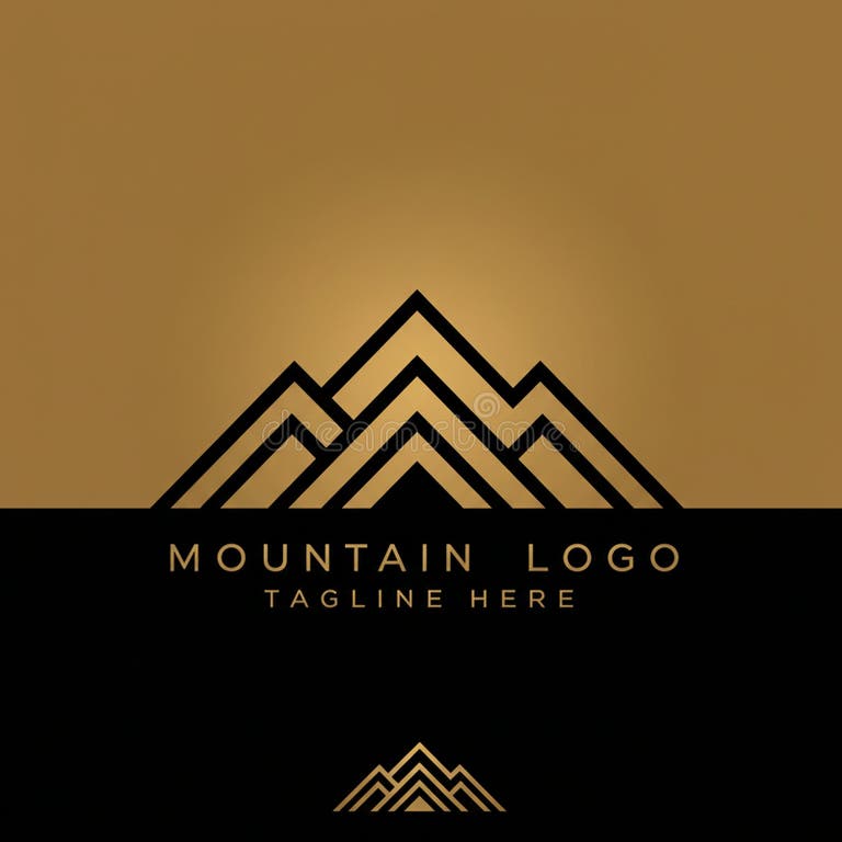 Geometric Mountain Logo Design Featuring Overlapping Triangular Shapes ...
