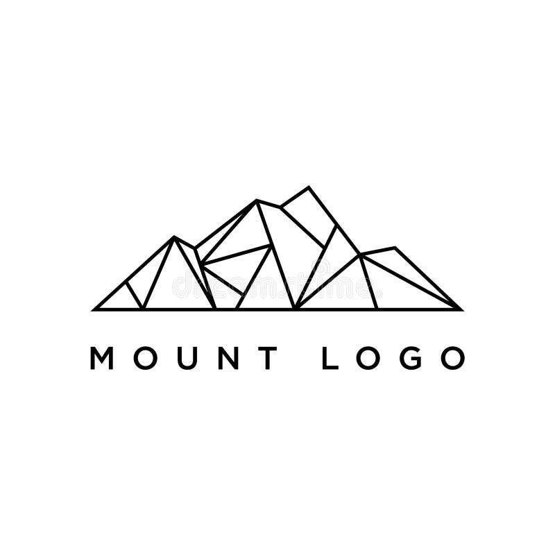 Geometric Mountain Logo Features an Outlined, Angular Design Resembling ...