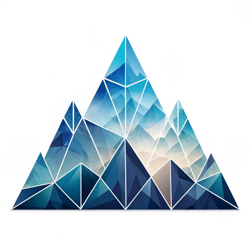 Geometric Mountain Range with Abstract Sky Stock Illustration ...