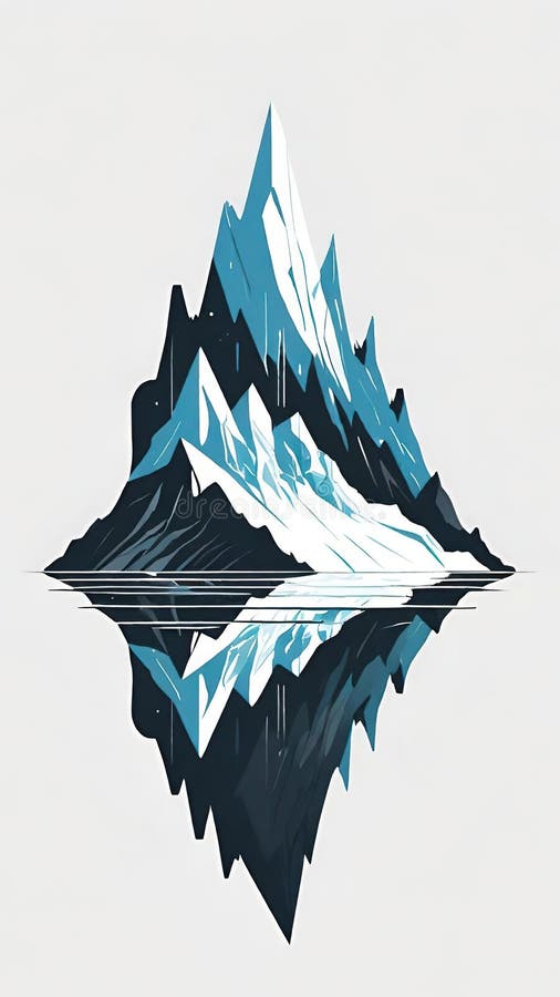 Geometric Mountain Reflection.Its Minimalist Design Makes it Ideal for ...