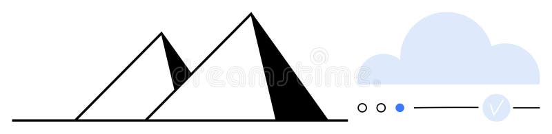 Geometric Mountains with Progress Visualization and Cloud Element Stock ...