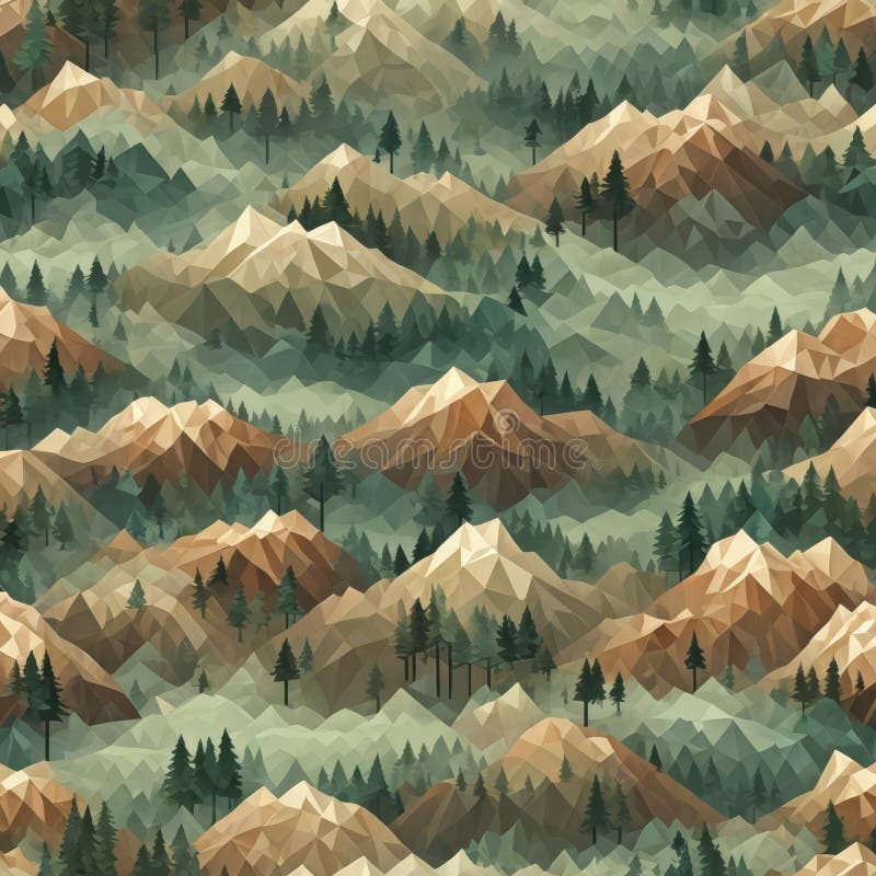 Geometric Mountainscape stock illustration. Illustration of digital ...