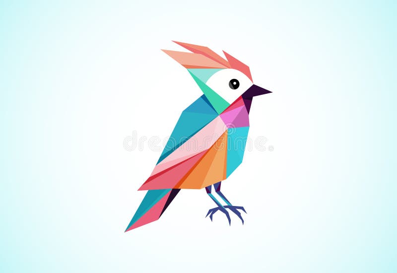 Geometric Multi Colored Bird. Bird Logo Design Vector Illustration ...