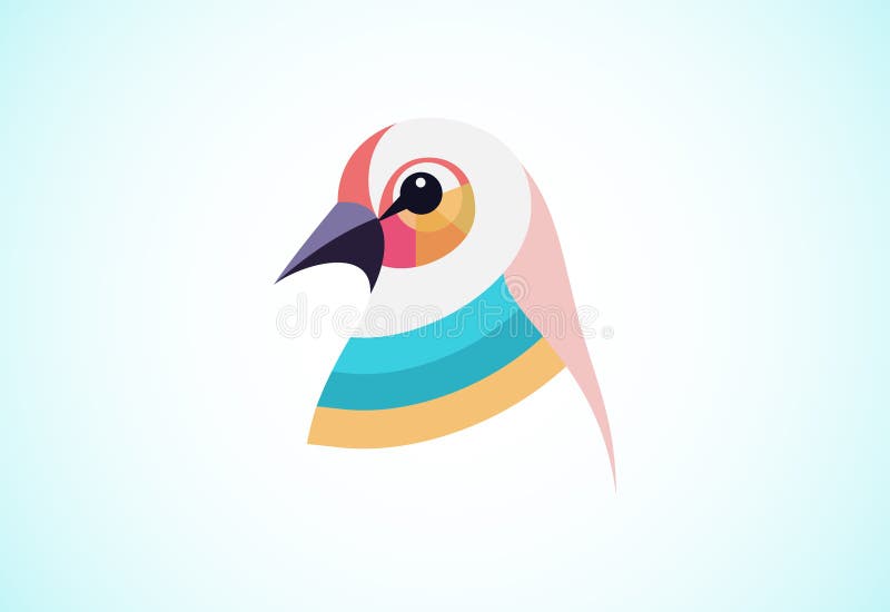 Geometric Multi Colored Bird. Bird Logo Design Vector Illustration ...