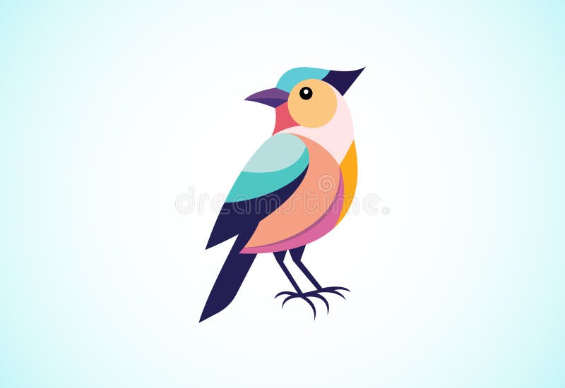 Geometric Multi Colored Bird. Bird Logo Design Vector Illustration ...