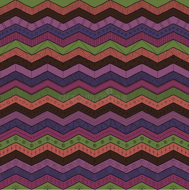 Geometric Multicolor Chevron or Zig Zag, Seamless Tribal Pattern Stock ... Geometric Multicolor Chevron or Zig Zag, Seamless Tribal Pattern Stock ...