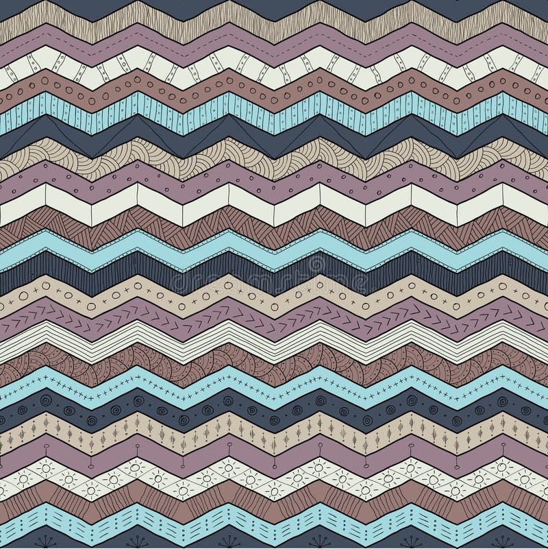 Geometric Multicolor Chevron or Zig Zag, Seamless Tribal Pattern Stock ...