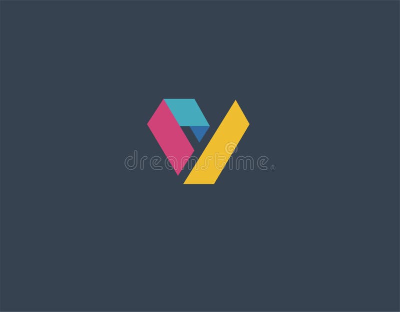 Geometric Multicolored Logo Letter V for Company or Website Stock ...