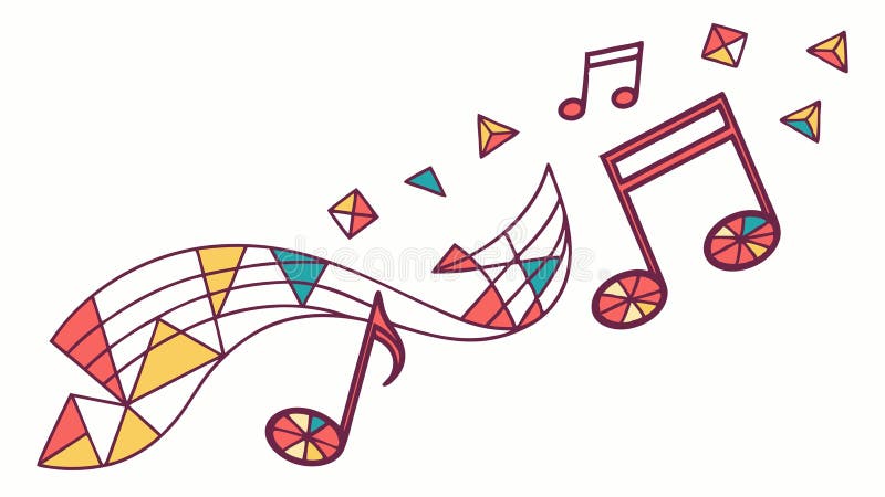 Geometric Music Notes Composition Vector, Vector Design Generative AI ...