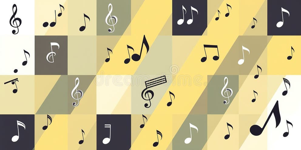 Geometric Musical Notation Wallpaper Design Abstract Clefs and Notes ...