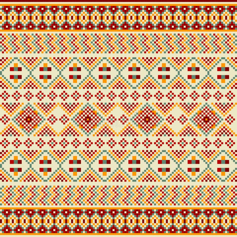 Geometric Native American Pixel Art Stock Vector - Illustration of ...