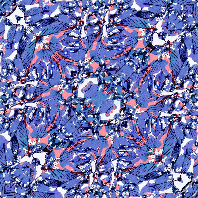 Geometric Nature Collage Pattern Stock Illustration - Illustration of ...