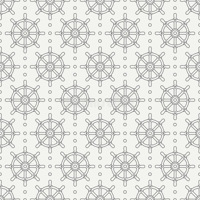 Geometric Nautical Seamless Background Pattern with Steering Wheel ...