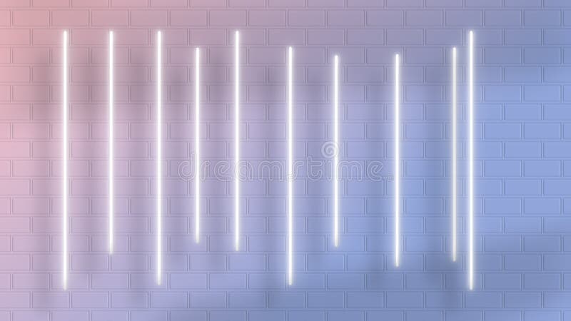Geometric Neon Illumination Creates a Soft Gradient Pattern on a Brick ...