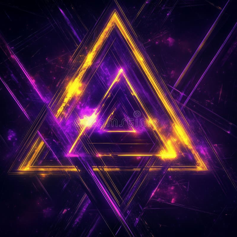 Geometric Neon Yellow Triangles Create a Striking Visual Against a ...