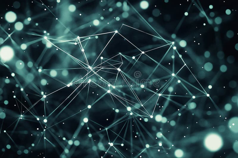 Geometric Network of Connected Lines on Dark Abstract Background Stock ...