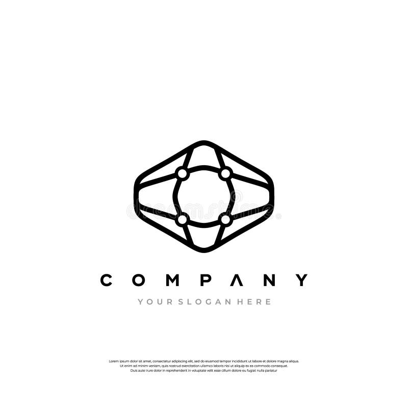 Geometric Network Emblem Logo Stock Vector - Illustration of typography ...