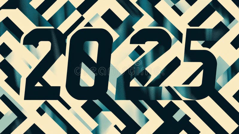 Geometric 2025 New Year Design Abstract Geometric Pattern Vibrant ...