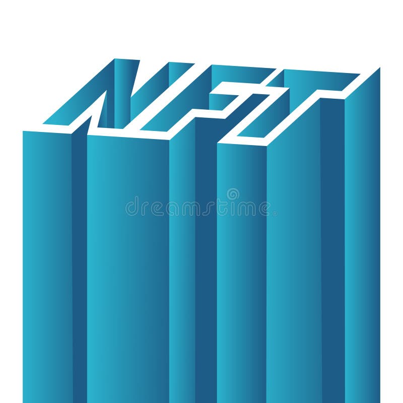 Geometric NFT 3D Typography Vector Stock Vector - Illustration of ...