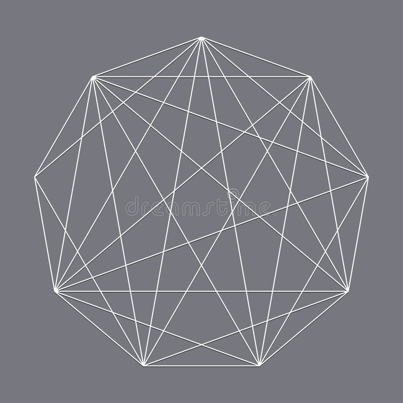 Nonagon shape 3D style stock vector. Illustration of design - 137089947