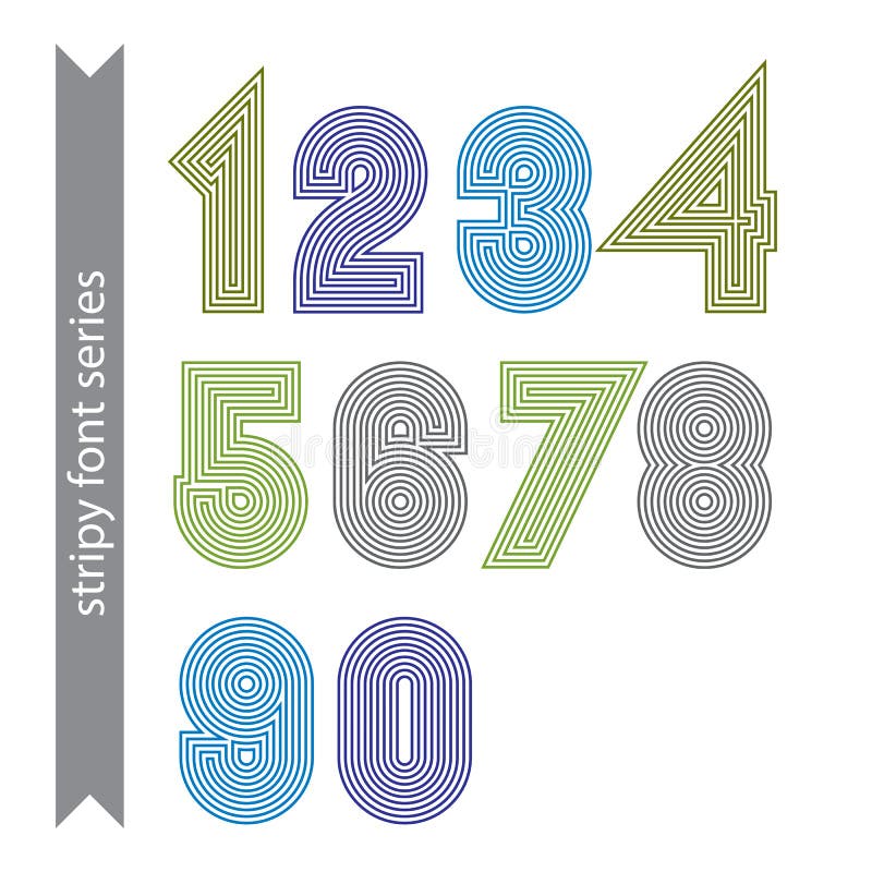 3d Numbers Set Made with Round Shapes. Stock Vector - Illustration of ...