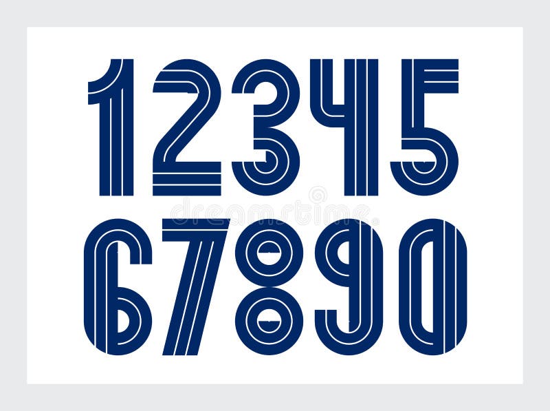 Geometric Numbers Set, Vector Digits, Retro 90s Style Trendy Numerals ...