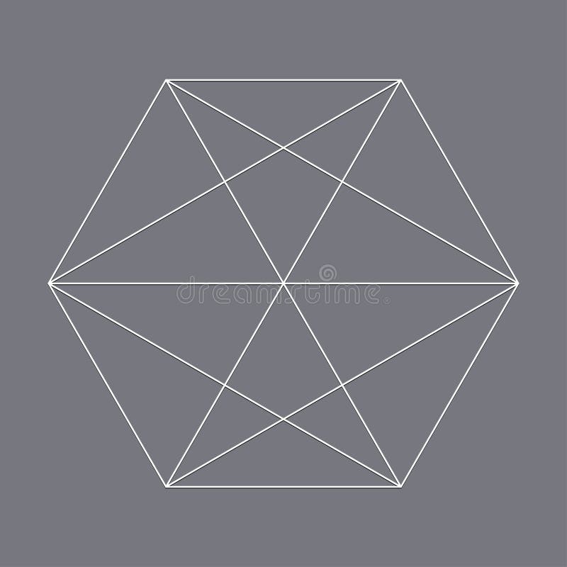 Geometric Octagon Polygon with Diagonal Angles Drawn. Geometry Vector ...