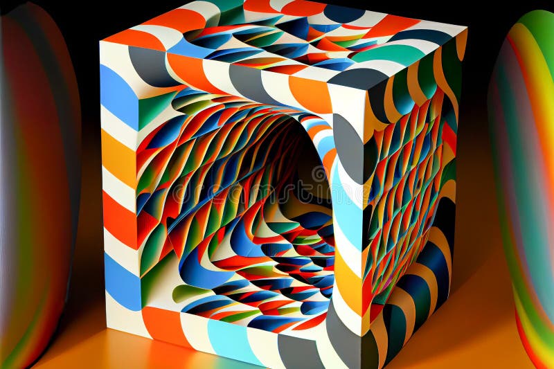 Geometric Optical Illusion, Ai Illustration Stock Illustration ...