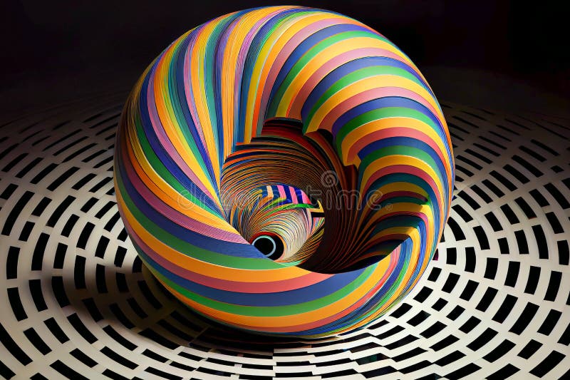 Geometric Optical Illusion, Ai Illustration Stock Illustration ...