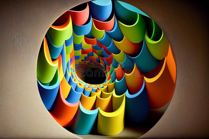 Geometric Optical Illusion, Ai Illustration Stock Illustration ...