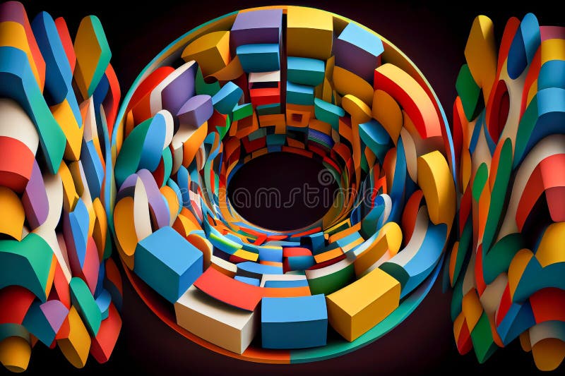 Geometric Optical Illusion, Ai Illustration Stock Illustration ...