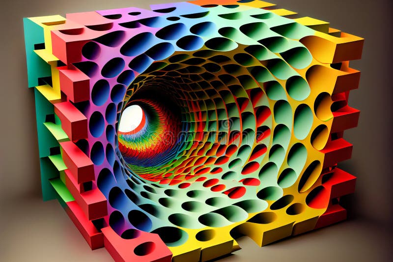 Geometric Optical Illusion, Ai Illustration Stock Illustration ...