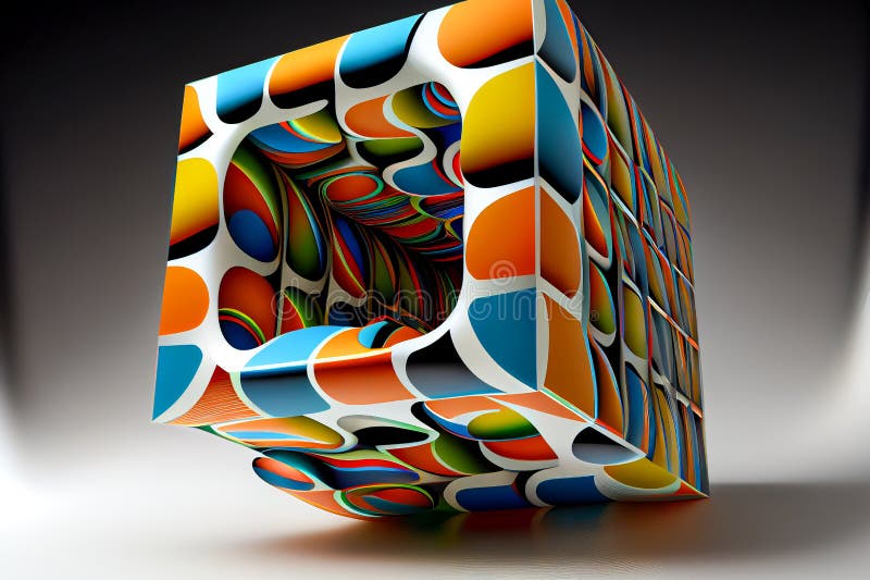 Geometric Optical Illusion, Ai Illustration Stock Illustration ...