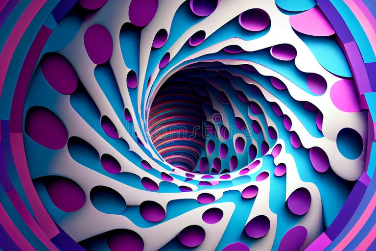 Geometric Optical Illusion, Ai Illustration Stock Illustration ...