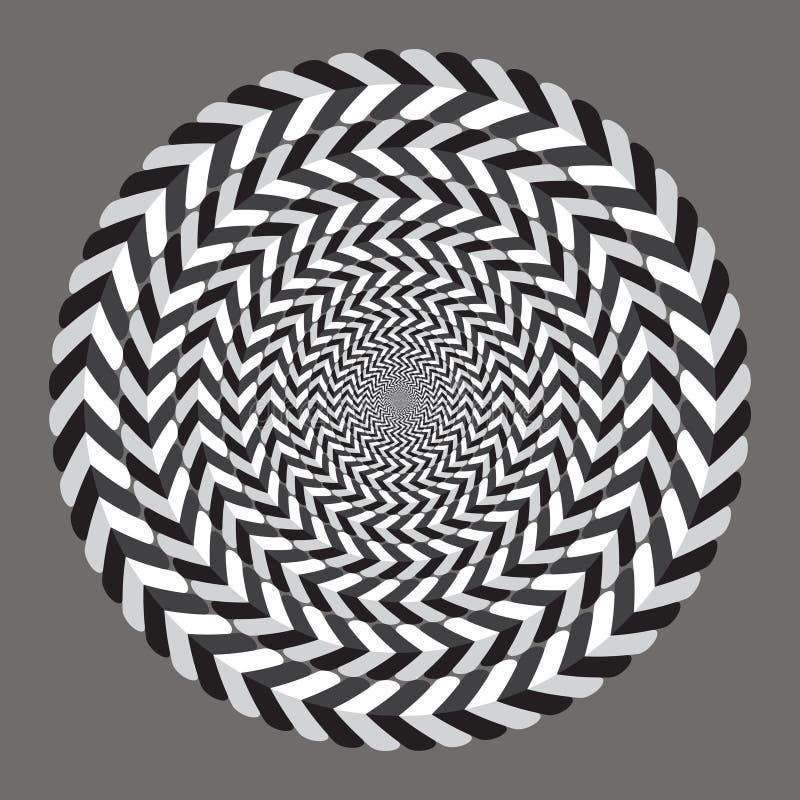 Geometric Optical Illusion with Arrows. White and Black Psychedelic ...