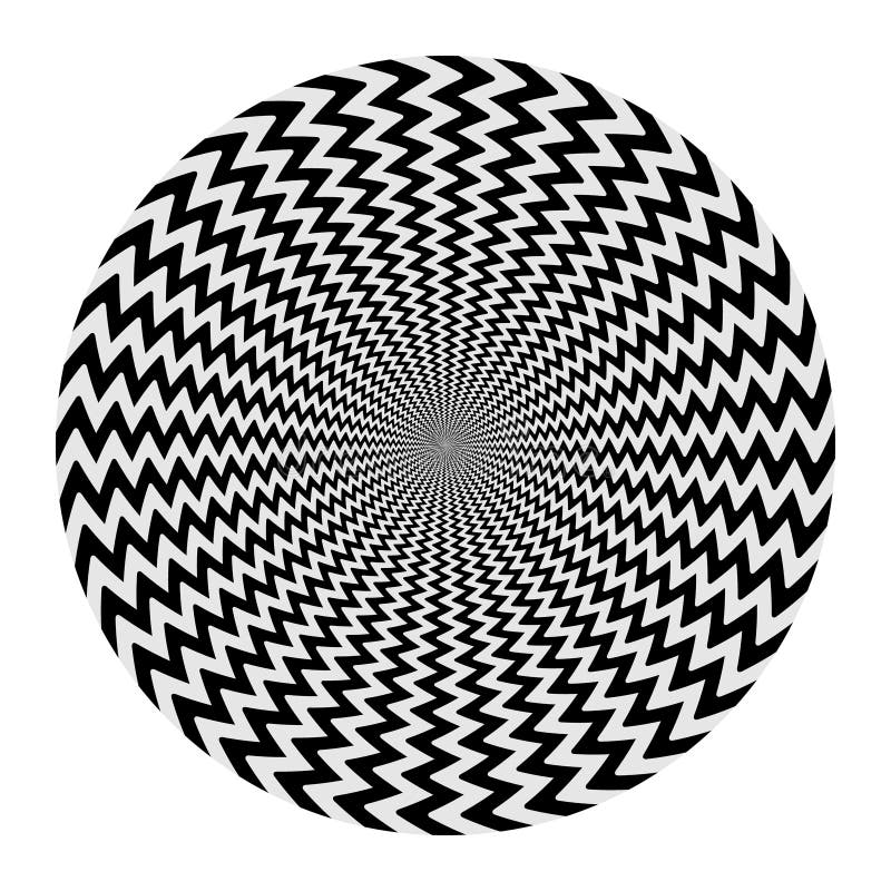 Geometric Optical Illusion. White and Black Circle Pattern Stock Vector ...