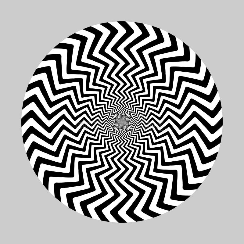 Geometric Optical Illusion. White and Black Circle Pattern Stock Vector ...