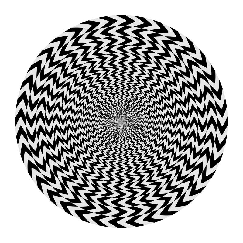 Geometric Optical Illusion. White and Black Circle Pattern Stock Vector ...