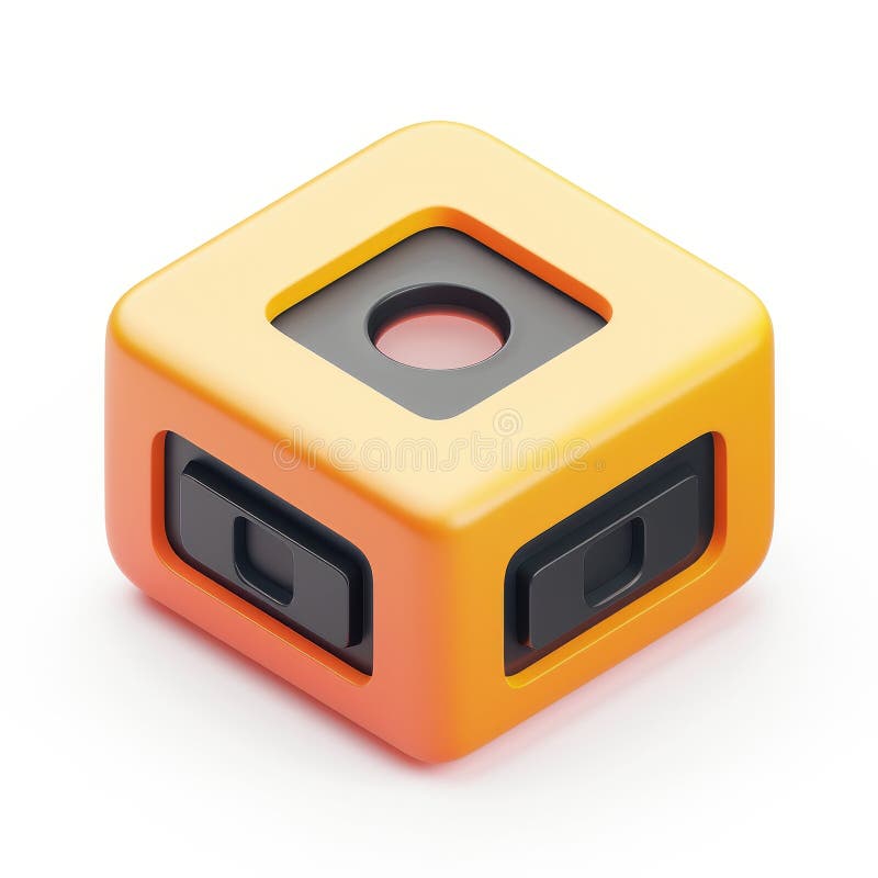 Abstract Cube Camera Gadget, Orange and Yellow Gradient Stock ...