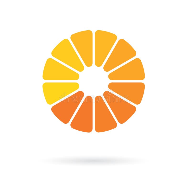 Geometric Orange Fruit Icon Stock Vector - Illustration of flat ...