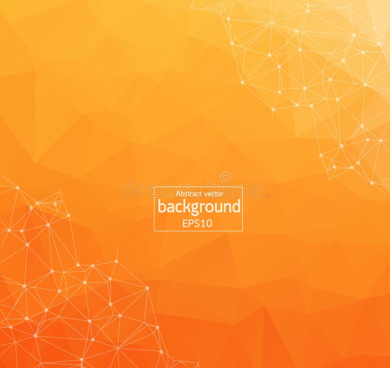 Geometric Orange Polygonal Background Molecule and Communication ...