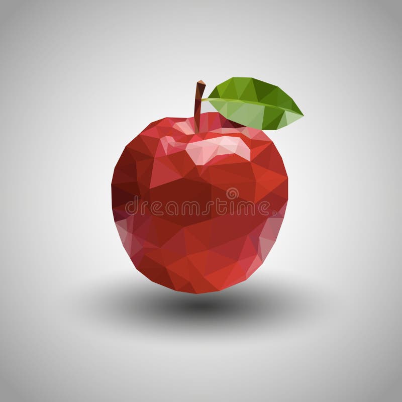 Geometric Origami Apple with Grey Background Stock Vector ...
